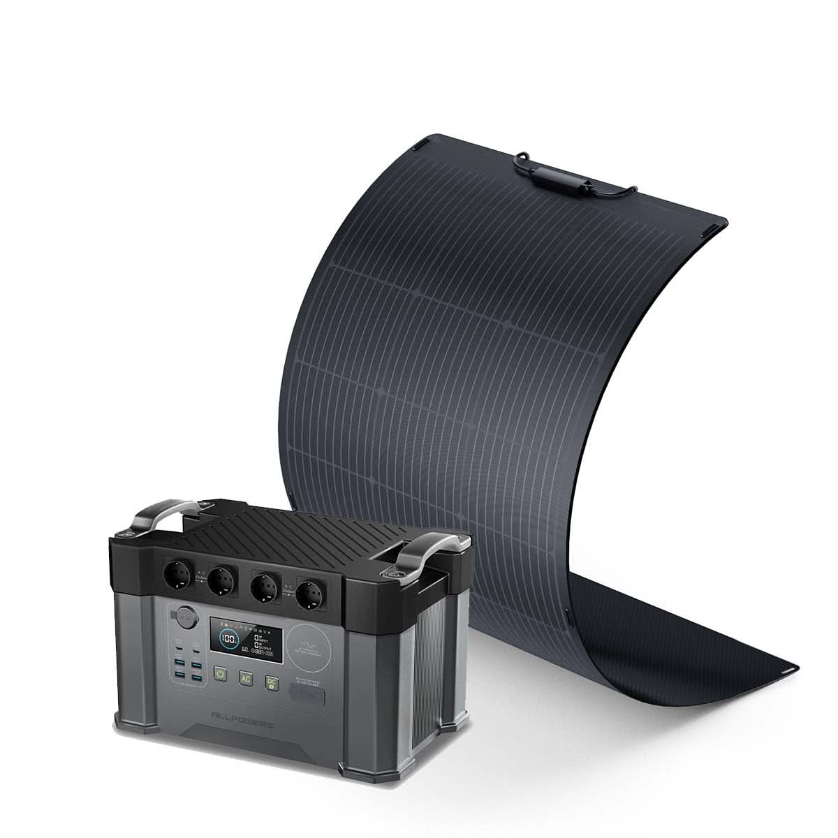 ALLPOWERS Solargenerator-Kit 2400W (S2000 Pro + SF100 100W Flexibles S